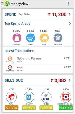 MONEY VIEW - Android App - Track your Expenses