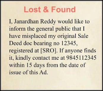 Lost Property Documents? How to get Duplicate Copy of Sale Deed?